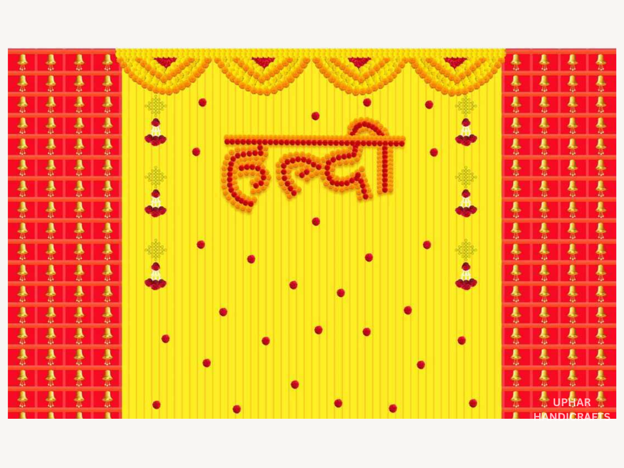 Haldi Ceremony Backdrop Banner for Indian Wedding Décor – Uphar Handicrafts